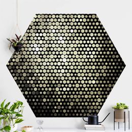 Bilderwelten Hexagon Tapete Vliestapete Abstrakt Wandtapete schwarz - Disco Background - Punkte Wohnzimmer Schlafzimmer