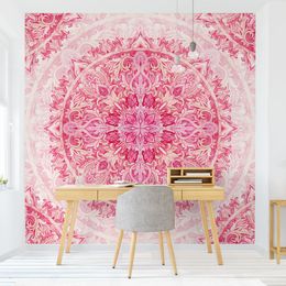 Bilderwelten Mustertapete Mandala Aquarell Ornament Muster pink
