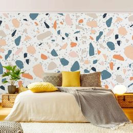 Bilderwelten Fototapete Detailliertes Terrazzo Muster Asti selbstklebende Tapete Wandtapeten Wohnzimmer,Schlafzimmer Vliestapete
