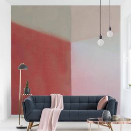 Bilderwelten Fototapete originell Abstrakt Wandtapete rosa - Warme Farbfl&auml;chen - Deko Wohnzimmer Schlafzimmer
