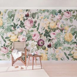 Bilderwelten Fototapete Vintage Blumen Illustration XXL
