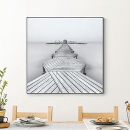 Wechselbild H&ouml;lzerner Pier und Schwarz-wei&szlig;