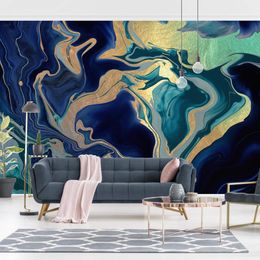 Bilderwelten Mustertapete Spiel der Farben Indigo Feuer