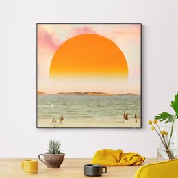 Wechselbild Retro Sonnenuntergang am Meer