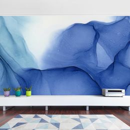 Bilderwelten Fototapete originell Abstrakt Wandtapete blau - Meliertes Tintenblau - Deko Wohnzimmer Schlafzimmer