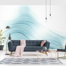 Bilderwelten Fototapete originell Abstrakt Wandtapete blau - Melierter Hauch von Blau - Deko Wohnzimmer Schlafzimmer