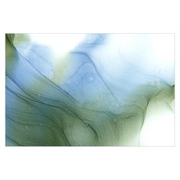 Bilderwelten Fototapete originell Abstrakt Wandtapete gr&uuml;n - Meliertes Moosgr&uuml;n mit Blau - Deko Wohnzimmer Schlafzimmer