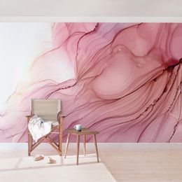 Bilderwelten Fototapete originell Abstrakt Wandtapete rot - Meliertes Ziegelrot - Deko Wohnzimmer Schlafzimmer