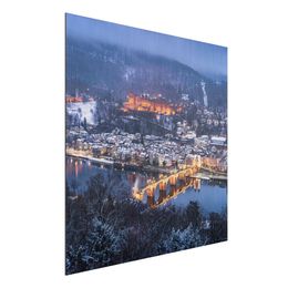 Bilderwelten Alu-Dibond Outdoor Bild Winterliches Heidelberg