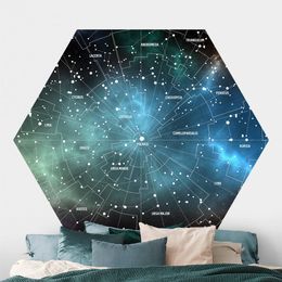 Bilderwelten Hexagon Fototapete Sternbilder Karte Galaxienebel