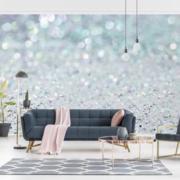 Bilderwelten Mustertapete Vliestapete Motiv Steinoptik t&uuml;rkis - Prinzessinnen Glitzerlandschaft in Mint - Beton Wohnzimmer Schlafzimmer