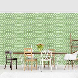 Bilderwelten Mustertapete Vliestapete Orientalisch Wandtapete gr&uuml;n - Marokkanisches Waben Muster - Geometrisch Wohnzimmer Schlafzimmer