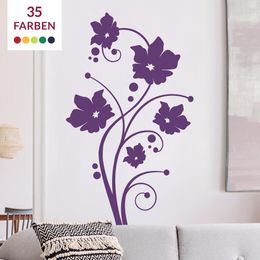 Bilderwelten Wandtattoo Blumen modern selbstklebend Wandaufkleber - Bl&uuml;hende Ranken - Ranke Wohnzimmer Schlafzimmer