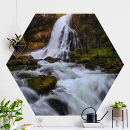 Bilderwelten Hexagon Tapete Wald Motiv Wandtapete gr&uuml;n - Fr&uuml;hjahrsflut - B&auml;ume Wohnzimmer Schlafzimmer