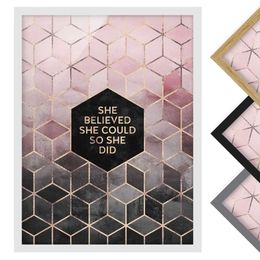 Gerahmtes Bild She Believed She Could Rosé Gold