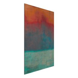 Bilderwelten Alu Dibond Outdoor Bild originell rot Abstrakt wetterfest - Zuhause am Meer - Deko Wohnzimmer Schlafzimmer