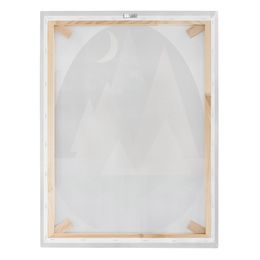 Bilderwelten Leinwandbild Abstrakte Malerei Utopische Landschaft - Mond - Leinwanddruck Hochformat - Wandbild S-XXL - moderne Bilder auf Leinwand Flur
