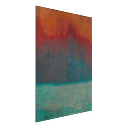 Bilderwelten Alu Dibond Outdoor Bild originell rot Abstrakt wetterfest - Zuhause am Meer - Deko Wohnzimmer Schlafzimmer