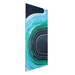 Bilderwelten Alu Dibond Outdoor Bild originell blau modern Aquarell - Zeitenstr&ouml;mung - Deko Wohnzimmer Schlafzimmer