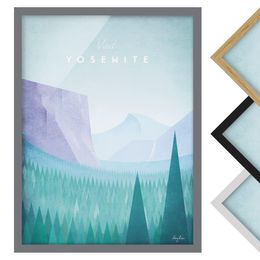 Bilderwelten Bild mit Rahmen - Hochformat Reiseposter - Yosemite Park
