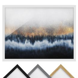 Bilderwelten Bild mit Rahmen - Querformat Goldener Horizont