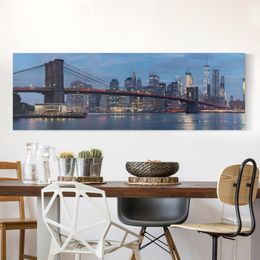 Bilderwelten Leinwandbild - Panorama Brooklyn Bridge Manhattan New York