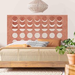 Bilderwelten Bett Kopfteil 60-250 cm Spirituell Vintage beige - Boho Mondphasen - Retro Jugendzimmer