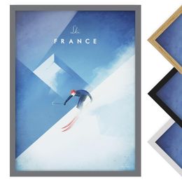 Bilderwelten Bild mit Rahmen - Hochformat Reiseposter - Ski in Frankreich