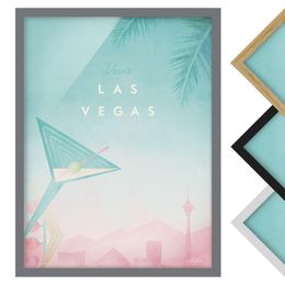 Bilderwelten Bild mit Rahmen - Hochformat Reiseposter - Viva Las Vegas