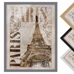 Bilderwelten Bild mit Rahmen - Hochformat Shabby Chic Collage - Paris
