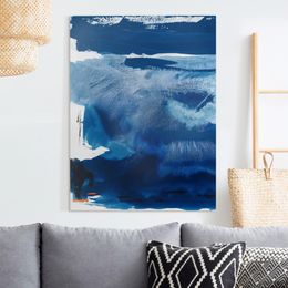 Bilderwelten Leinwandbild originell Abstrakt Kunstdruck blau - Tag am Meer I - Wandbild XXL Wohnzimmer Schlafzimmer