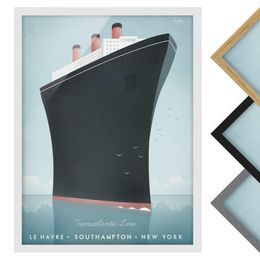 Bilderwelten Bild mit Rahmen - Hochformat Reiseposter - Kreuzfahrtschiff