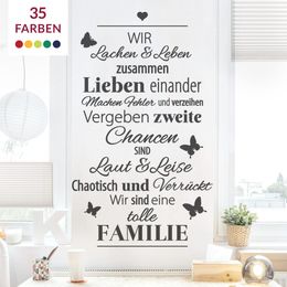 Bilderwelten Wandtattoo Spr&uuml;che modern selbstklebend Wandaufkleber - Eine tolle Familie - Familie Wohnzimmer Schlafzimmer
