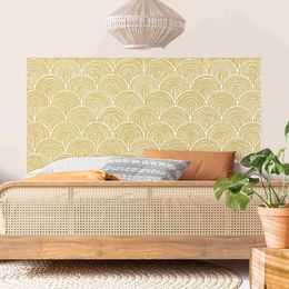 Bilderwelten Kopfteil Bett Boho Bogen Muster Gelb