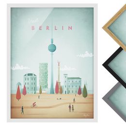 Bilderwelten Bild mit Rahmen originell pastell Vintage inkl. Rahmung - Reiseposter - Berlin - Architektur Wohnzimmer Schlafzimmer