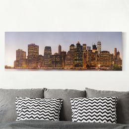 Bilderwelten Leinwandbild - Panorama Blick auf Manhattan Skyline