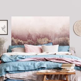 Bilderwelten Bett Kopfteil 60-250 cm originell Abstrakt Aquarell rosa - Goldene D&auml;mmerung Rosa - Deko Schlafzimmer