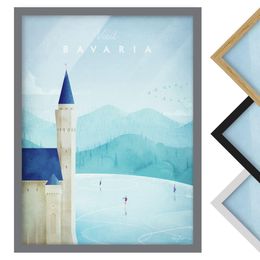 Bilderwelten Bild mit Rahmen - Hochformat Reiseposter - Bavaria