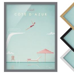 Bilderwelten Bild mit Rahmen - Hochformat Reiseposter - C&ocirc;te d ́Azur
