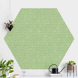 Bilderwelten Hexagon Tapete Vliestapete Vintage Wandtapete gr&uuml;n - Art Deco Strahlende B&ouml;gen Muster - Geometrisch Wohnzimmer Schlafzimmer