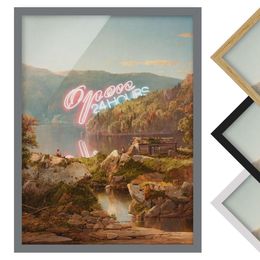 Bilderwelten Bild mit Rahmen - Hochformat Open 24 Hours