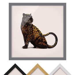 Bilderwelten Bild mit Rahmen - Quadrat Goldener Panther