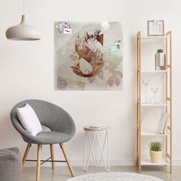 Bilderwelten Glasbild Spr&uuml;che Vintage gold Glas Wandbild - Vintage Gold Alphabet Buchstabe S - Retro Wohnzimmer Schlafzimmer