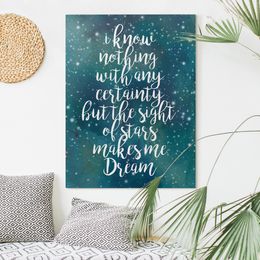 Bilderwelten Leinwandbild Spruch Sternenhimmel Gewissheit - Leinwanddruck Hochformat - Wandbild S-XXL - moderne Bilder auf Leinwand Flur Wohnzimmer