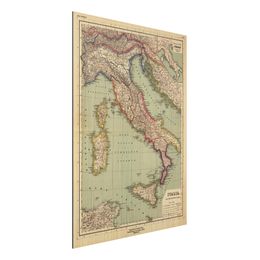 Bilderwelten Alu-Dibond Outdoor Bild Vintage Landkarte Italien
