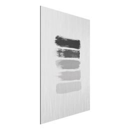 Alu Dibond Outdoor Bild - Streifen in Schwarz und Grau - originell grau modern wetterfest Deko Wohnzimmer Schlafzimmer