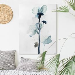 Bilderwelten Leinwandbild Abstrakte Malerei Mitternachtsbl&uuml;ten I - Leinwanddruck Hochformat - Wandbild S-XXL - moderne Bilder auf Leinwand Wohnzimmer