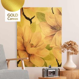 Bilderwelten Leinwandbild - Hochformat Magnolie err&ouml;tet II