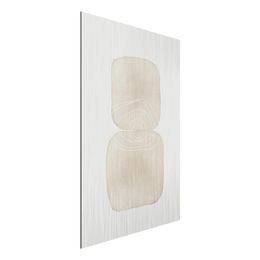 Bilderwelten Alu Dibond Outdoor Bild beige Illustration Aquarell - Verspielte Impressionen in Grau - Deko Wohnzimmer Schlafzimmer