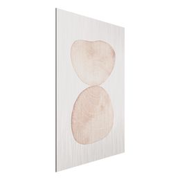 Bilderwelten Alu Dibond Outdoor Bild beige Illustration Aquarell - Verspielte Impressionen mit Tupfen - Deko Wohnzimmer Schlafzimmer